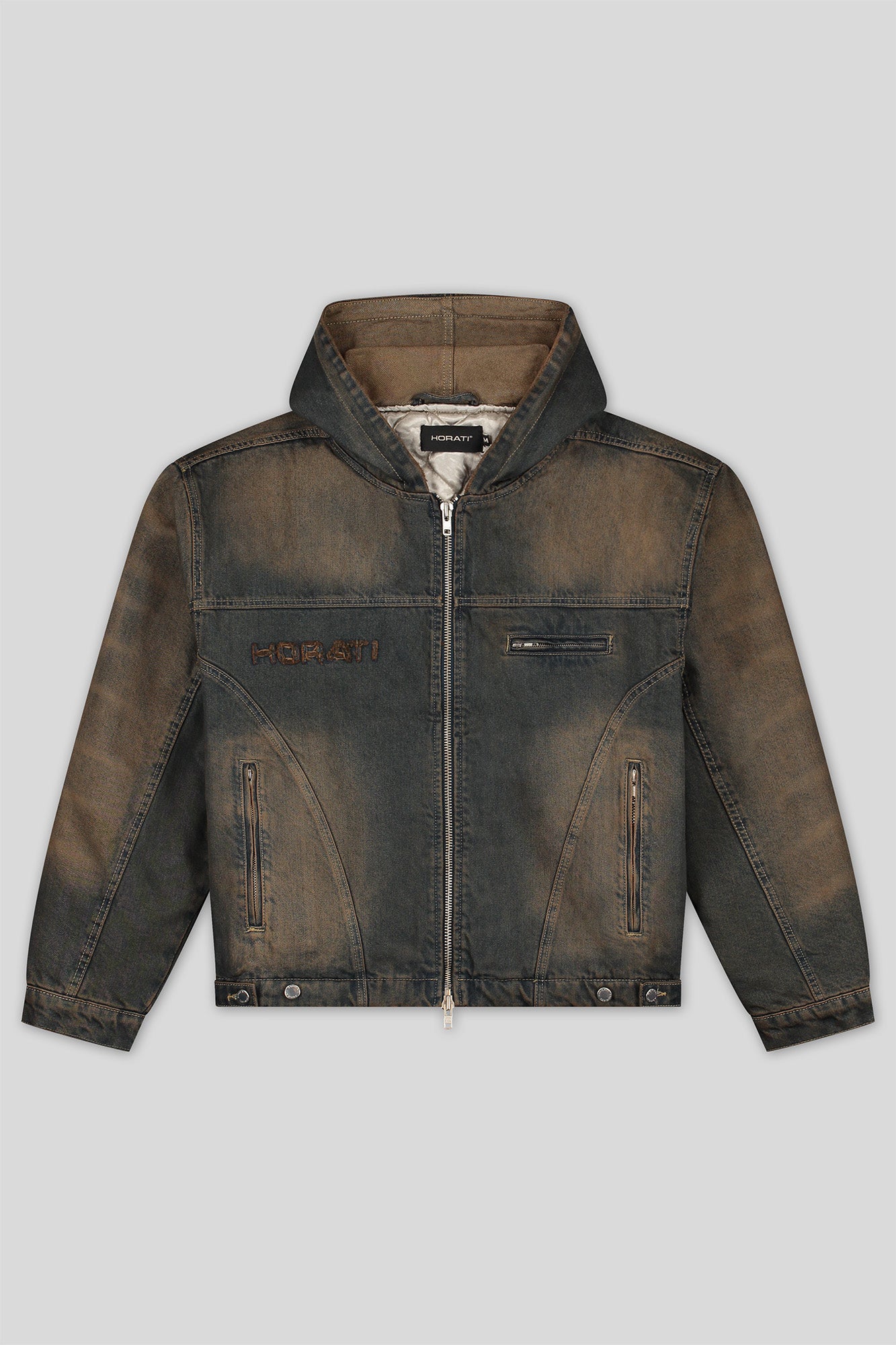 HORATI Streetwear | Washed Denim Jacket — Rust Brown | €200